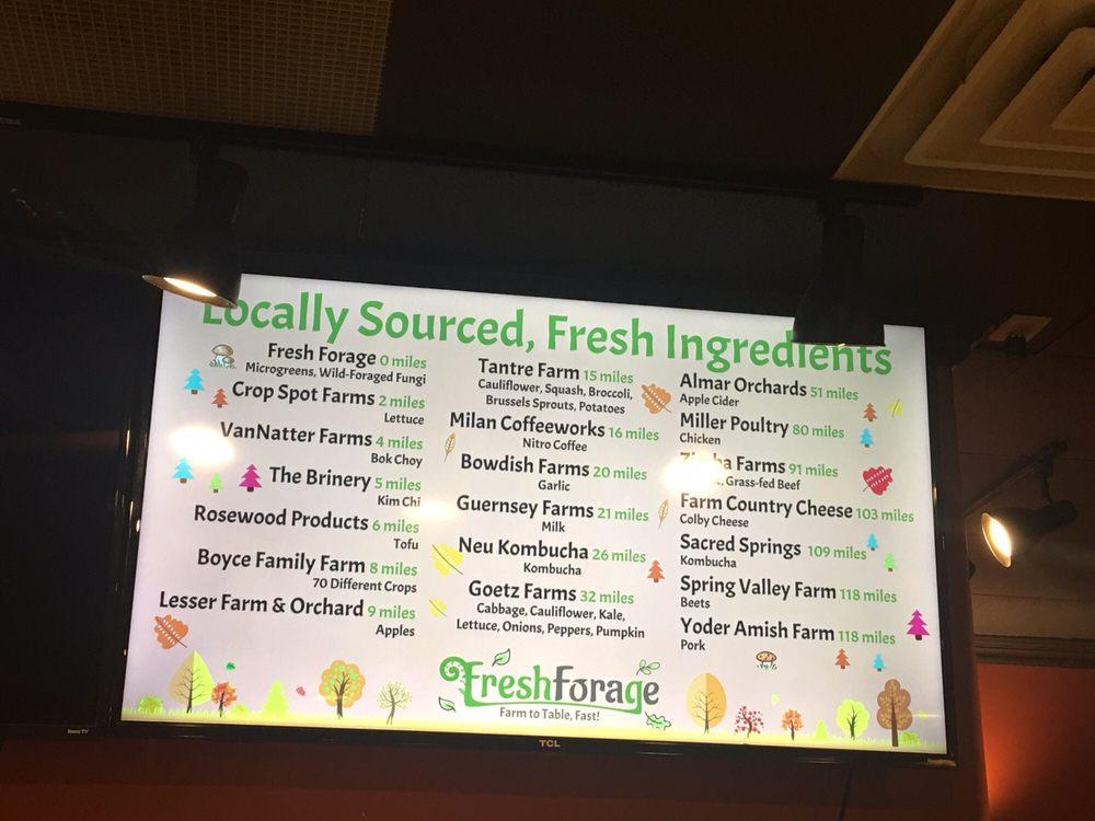 Menu at Fresh Forage restaurant, Ann Arbor