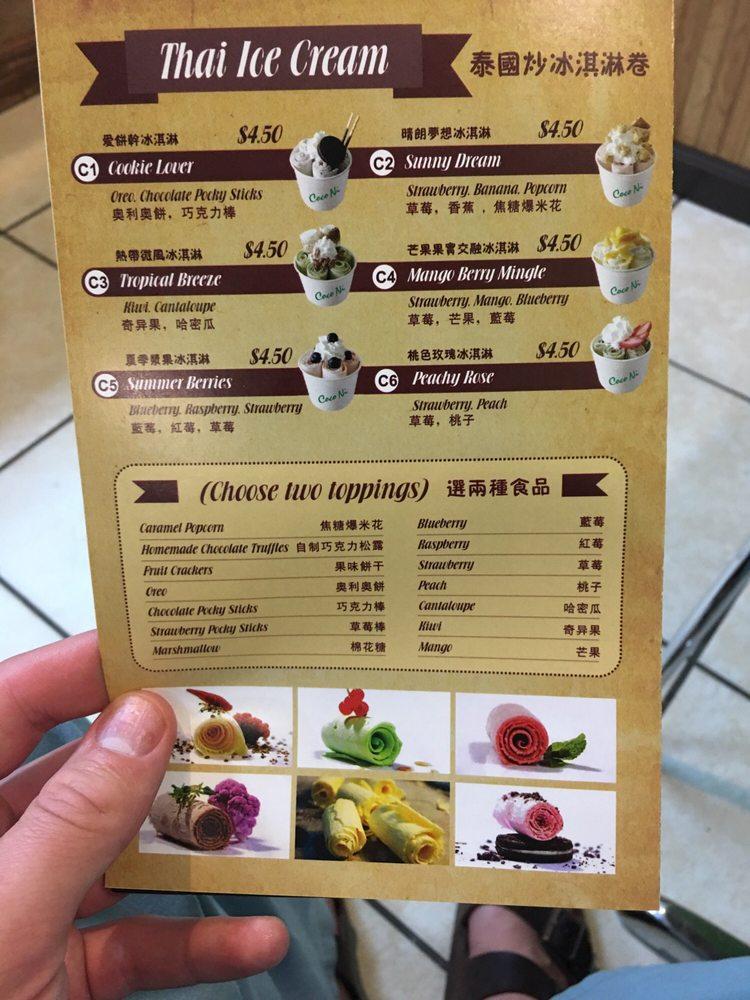 Menu at Coco Ni Inc. restaurant, Danville