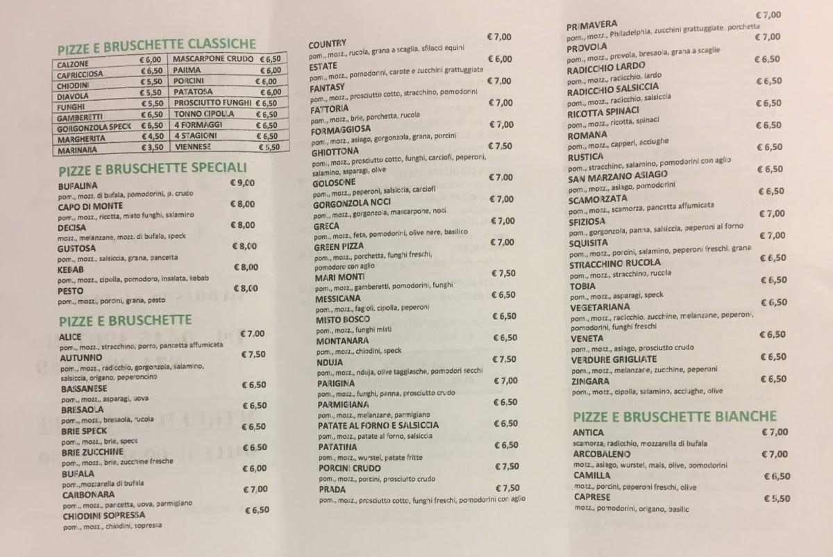 Menu da Green Pizza Carrè - Pizzeria Da Asporto, Carrè