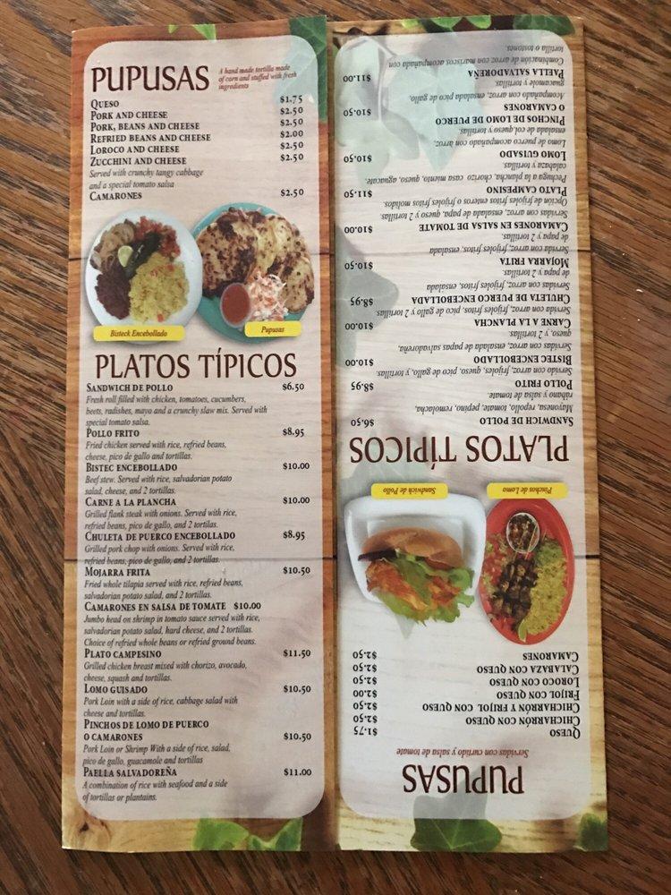 Menu at Pupuseria marisol restaurant, Myrtle Beach