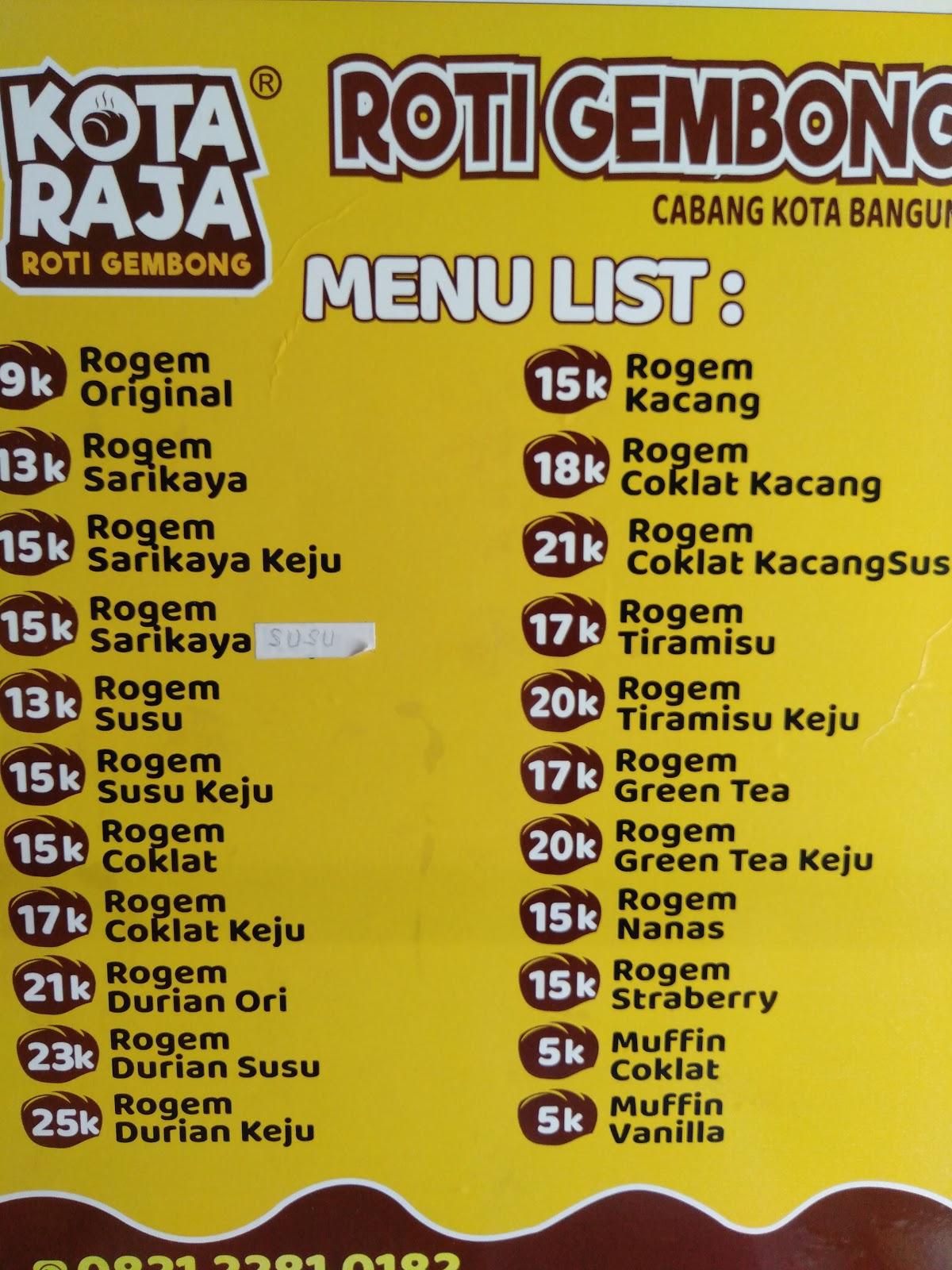 Carta de ROTI GEMBONG KOTA RAJA - KOTA BANGUN, Bangun Ulu City