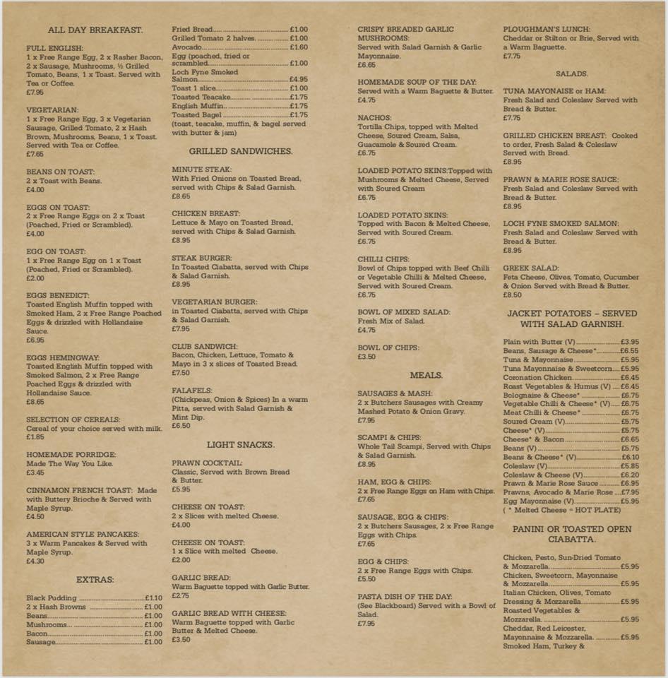 Menu at Cafe Mio, Epping