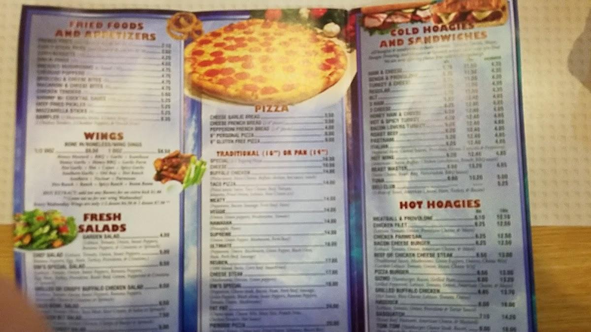 Menu at Tower City DW's Deli and Hoagies restaurant, Tower City