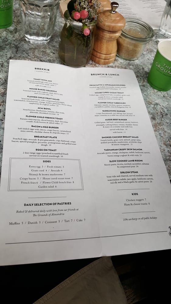 Menu at Flower Child Cafe Chatswood, Chatswood