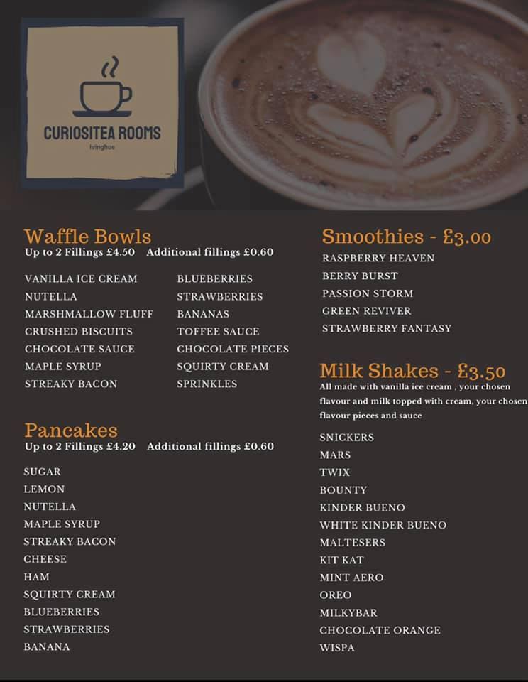 Menu at Curiositea Rooms restaurant, Ivinghoe, Ivinghoe Old School ...