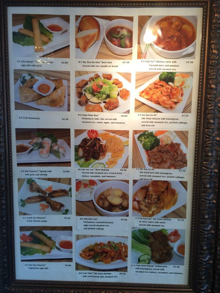 Menu at Saigon Cafe, Lubbock