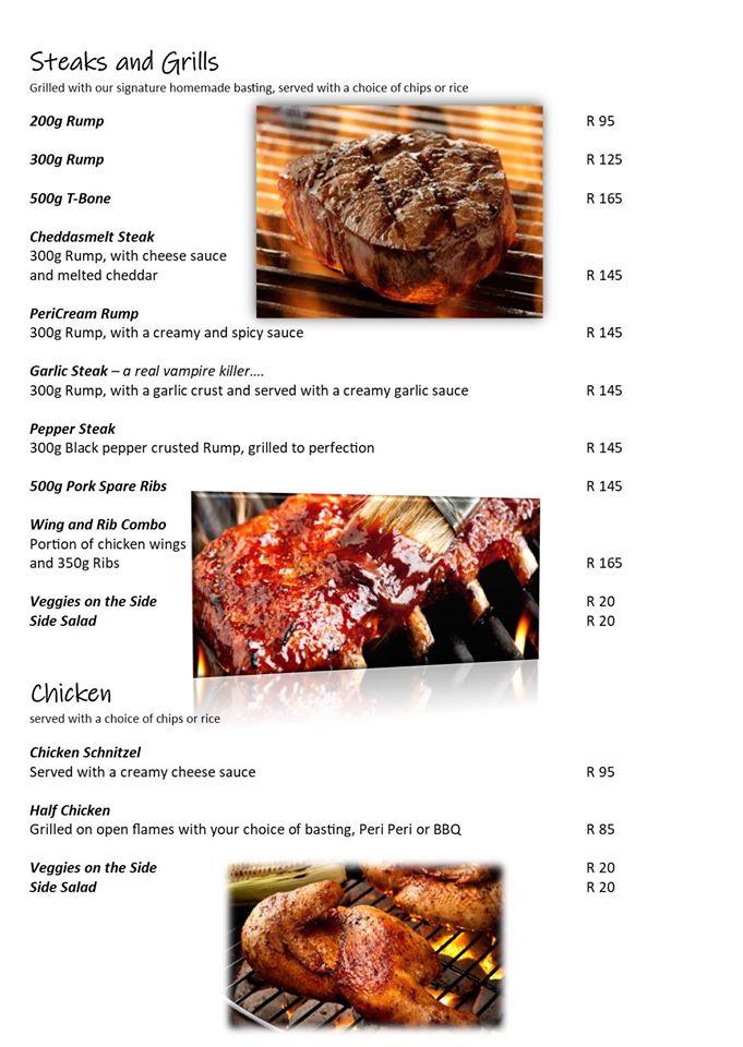 Menu at The Grillhouse restaurant, Lime Acres