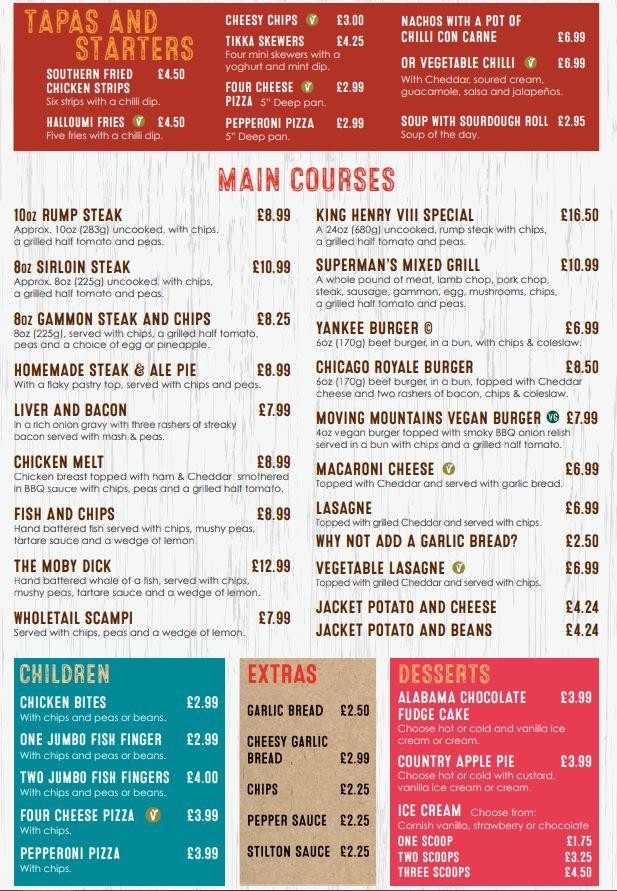 Menu at The Man At Arms pub & bar, Lutterworth
