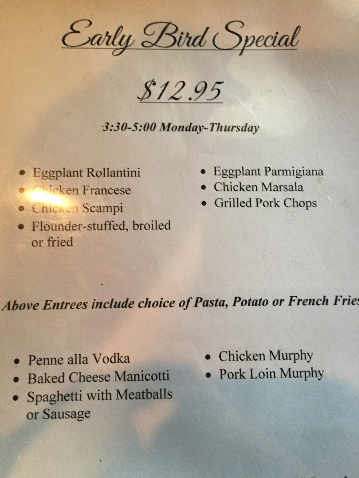 Menu at Yesterday's Restaurant & Banquet Center, Hazlet