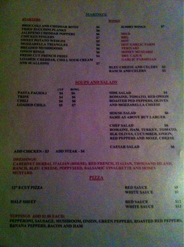Menu at Marino's Bar & Grill, Wickliffe