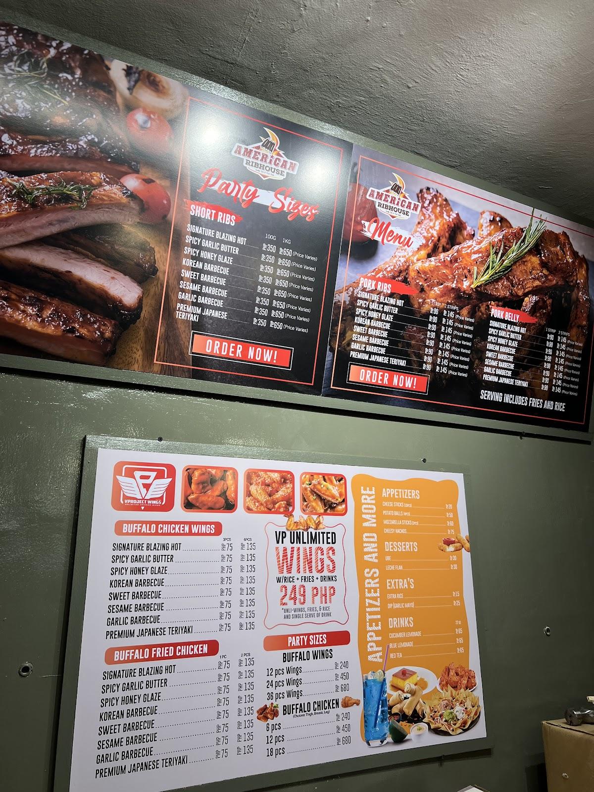 Menu at American Rib House MV Delos Santos, Sampaloc Manila restaurant ...