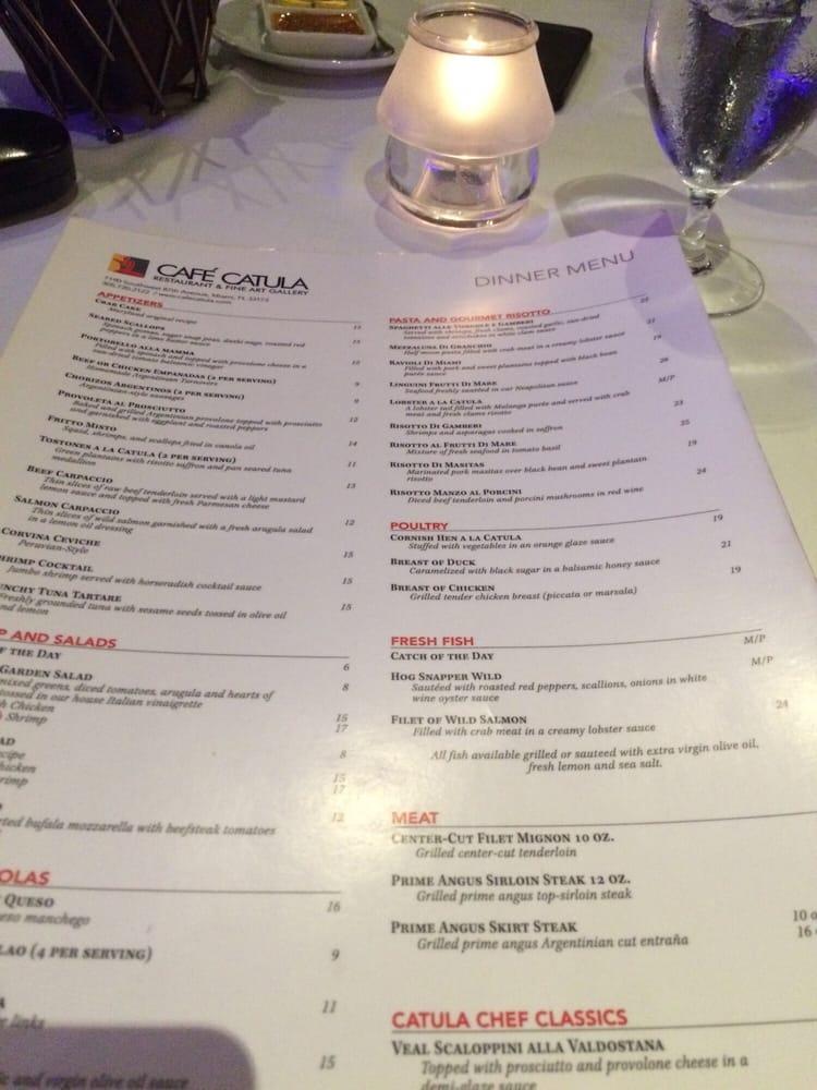 Menu at Café Catula pub & bar, Miami