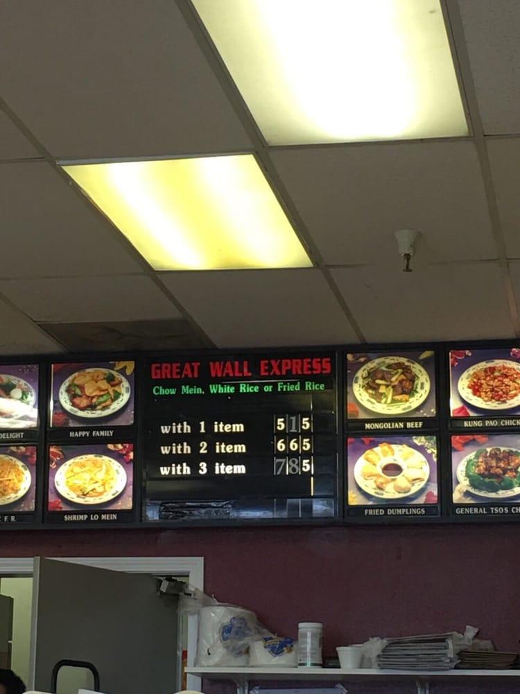 Carta del restaurante Great Wall Express, Elko