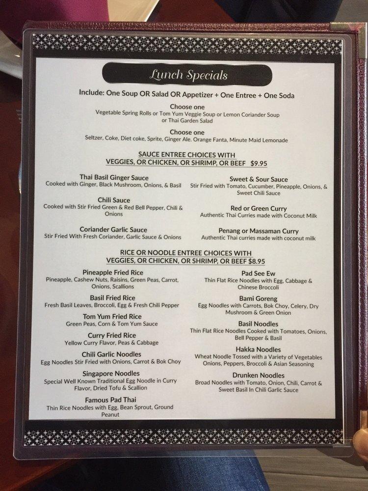 Menu at N Thai Palace restaurant, East Brunswick