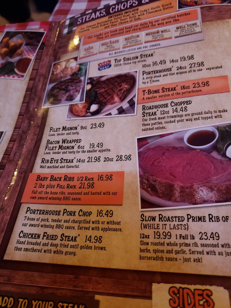 Menu at Cody's Original Roadhouse- Bay Pines steakhouse, Seminole, Park ...