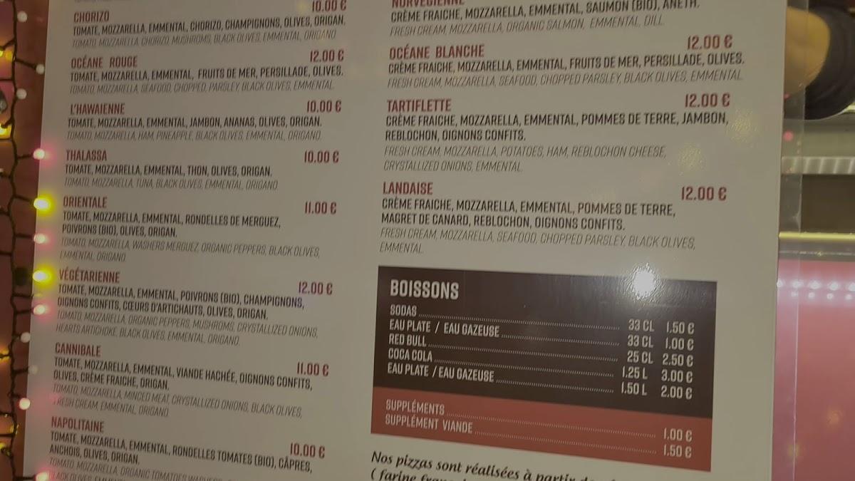Menu at Pizzas LOULOU pizzeria, Fréjus