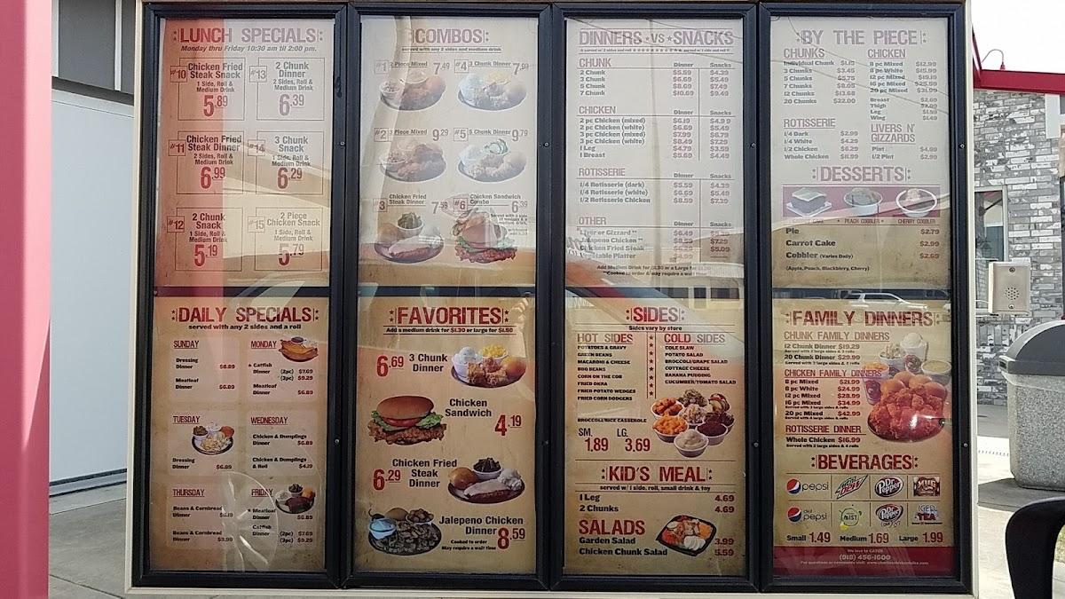 Menu at Charlie's Chicken Tahlequah fast food, Tahlequah