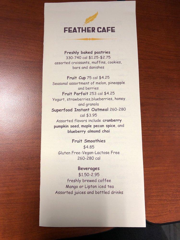 Menu at Feather Cafe, Rocklin