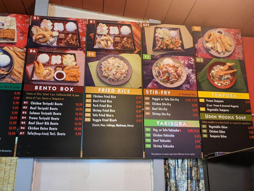 Menu at Ichi Bento restaurant, Shoreline