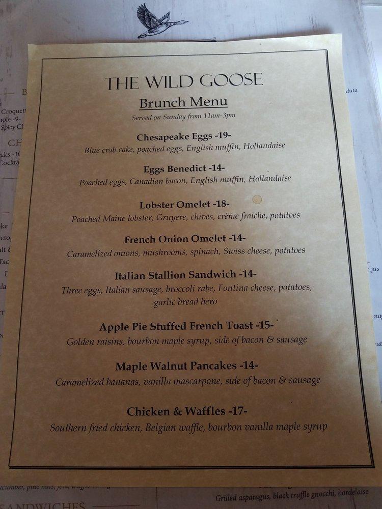 Menu at The Wild Goose pub & bar, Port Washington
