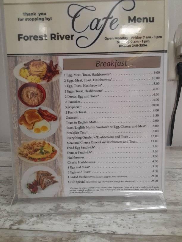 Menu at Forest River Café restaurant, Forest River