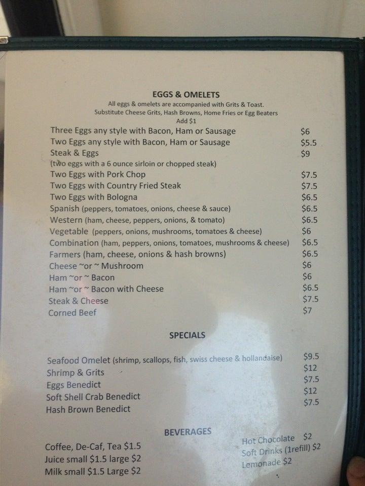 Menu at Mike's Cafe and Oyster Bar, Panama City Beach