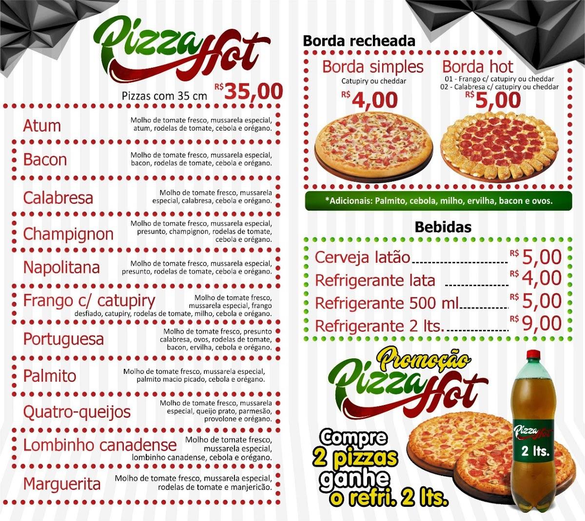 Menu em Pizza Hot pizzaria, Astolfo Dutra