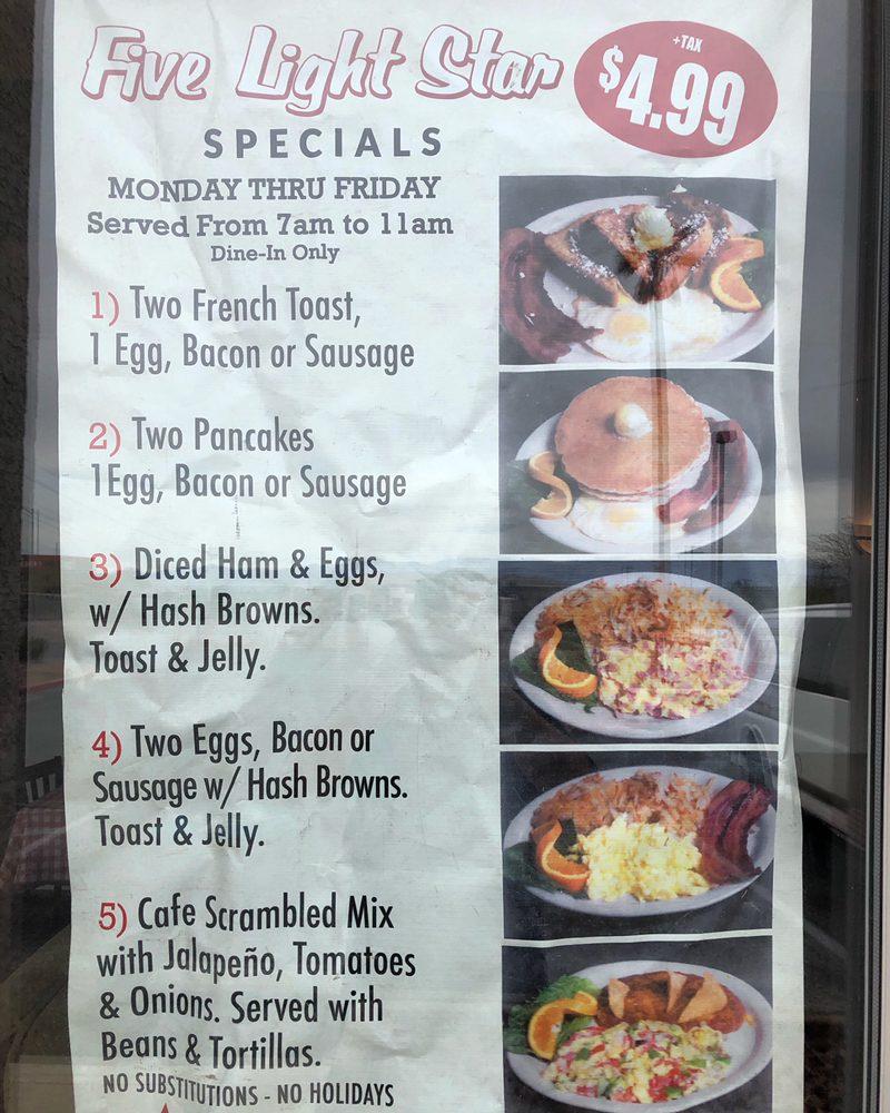 Menu at Roy's Cafe, Henderson