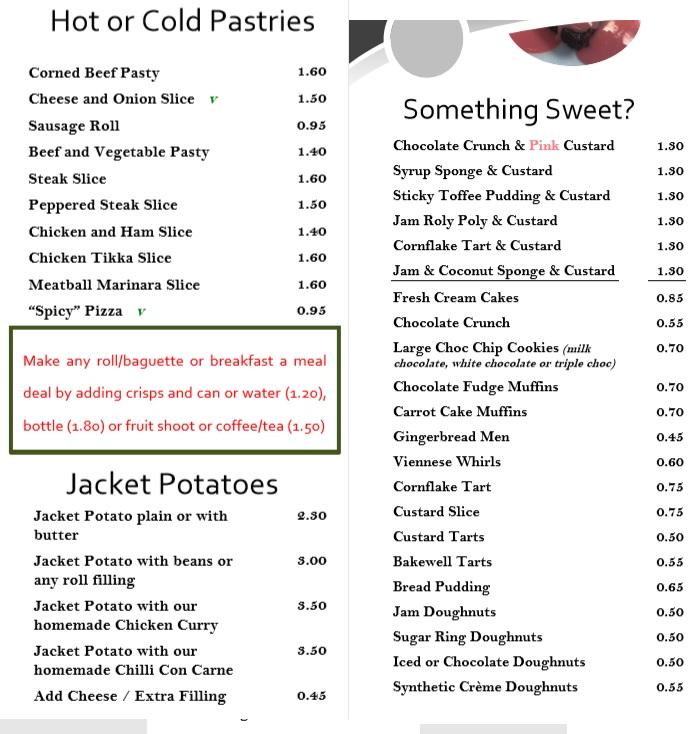 Menu at The Hot Bread Shop fast food, Newport