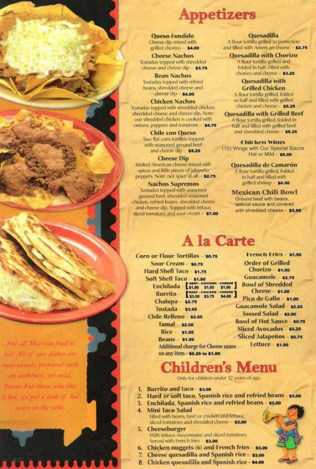 Menu at El Torero restaurant, Warren, Elm Rd NE