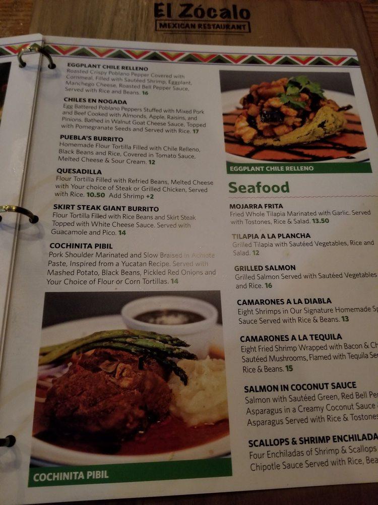 Menu at El Zocalo Mexican Restaurant - Sanford, Sanford