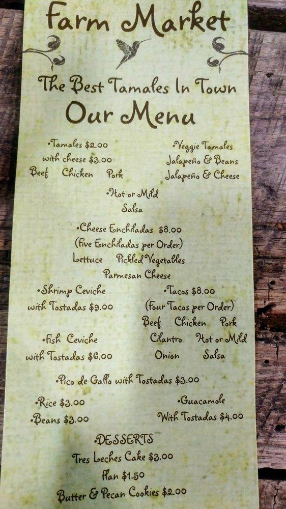 Menu at Farm Market restaurant, Lexington