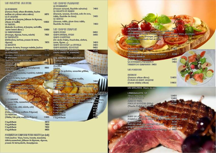 Menu at La Gazelle restaurant, Saint-Nazaire