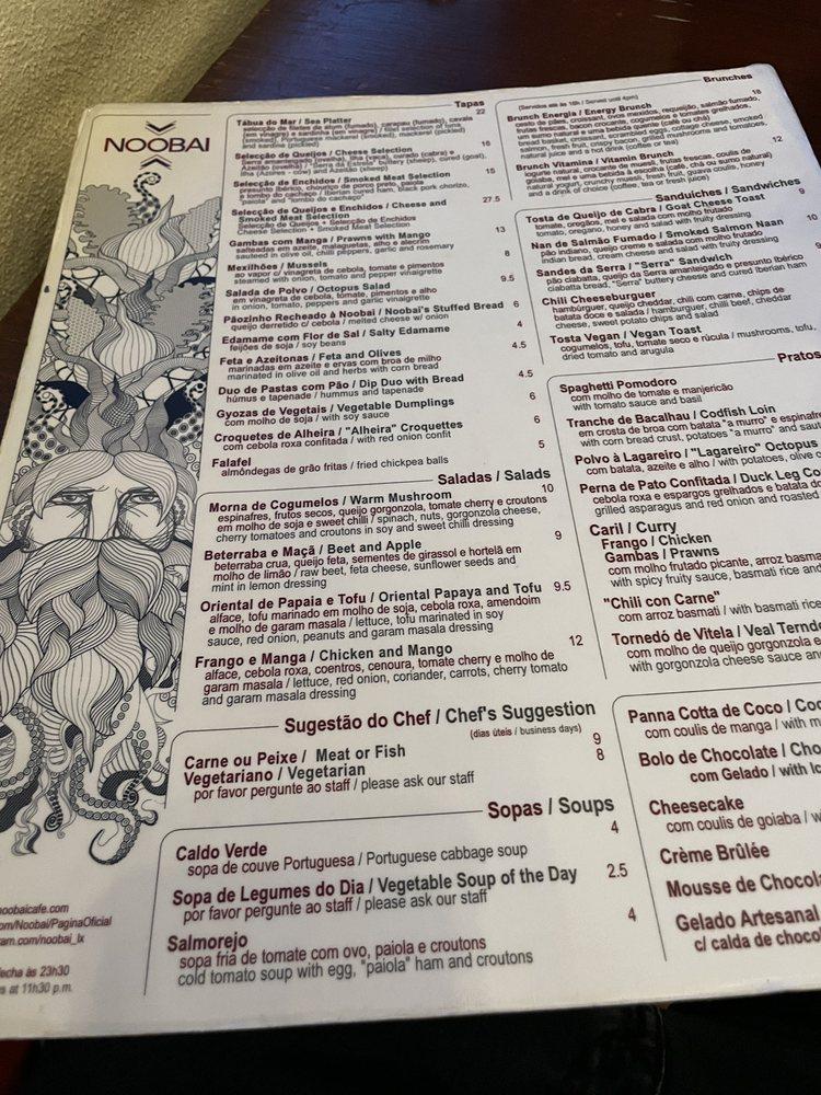 Menu em Noobai - Rooftop Bar e Restaurante, Lisboa, Miradouro de Santa ...