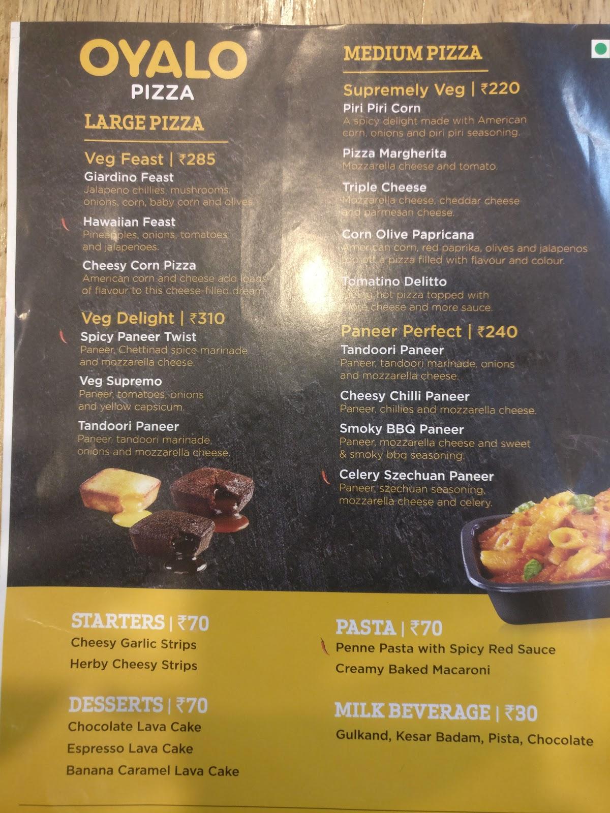 Menu at Pizza Delivery, Thanjavur