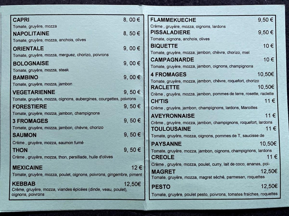 Menu at Pizza’iolo Chez Pat pizzeria, Toulouse