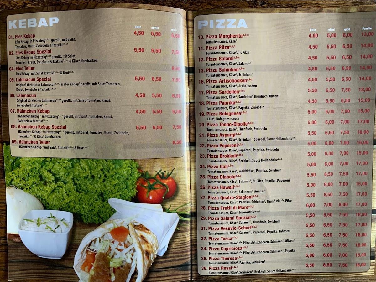 Speisekarte von Pizzeria Efes Grill, Nordhorn