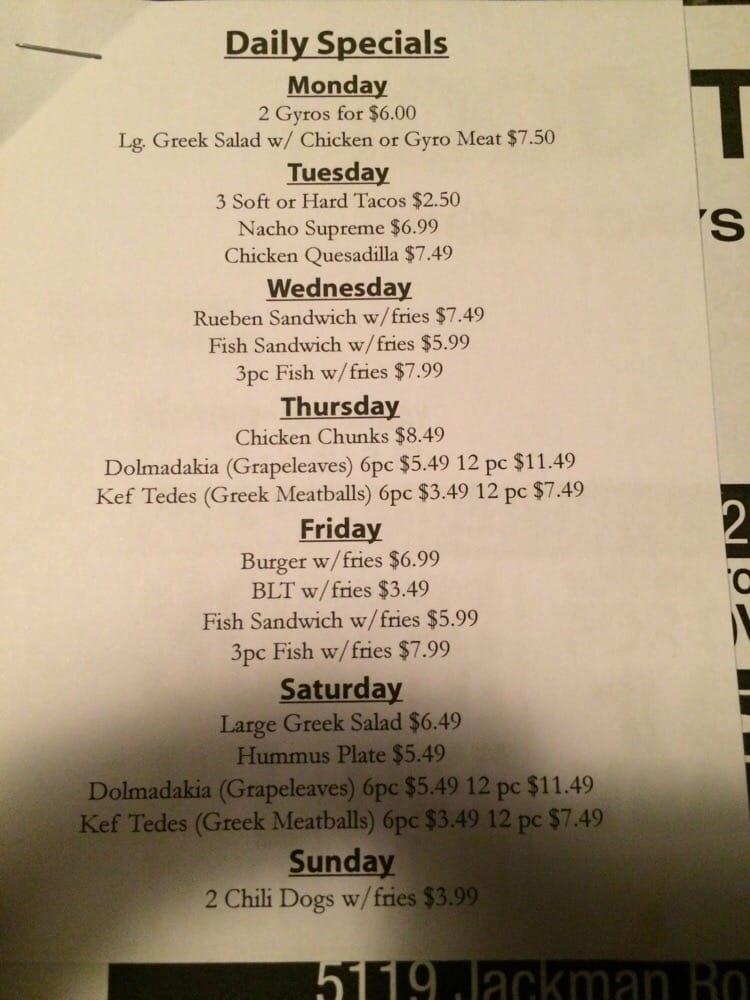 Menu at Good Times Sports Bar & Grill, Toledo