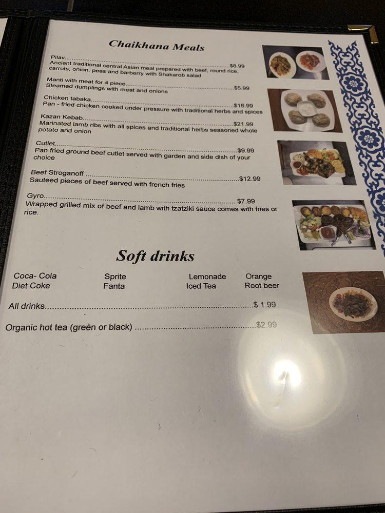 Menu at Chaikhana Grill & Shishkabobs restaurant, Omaha