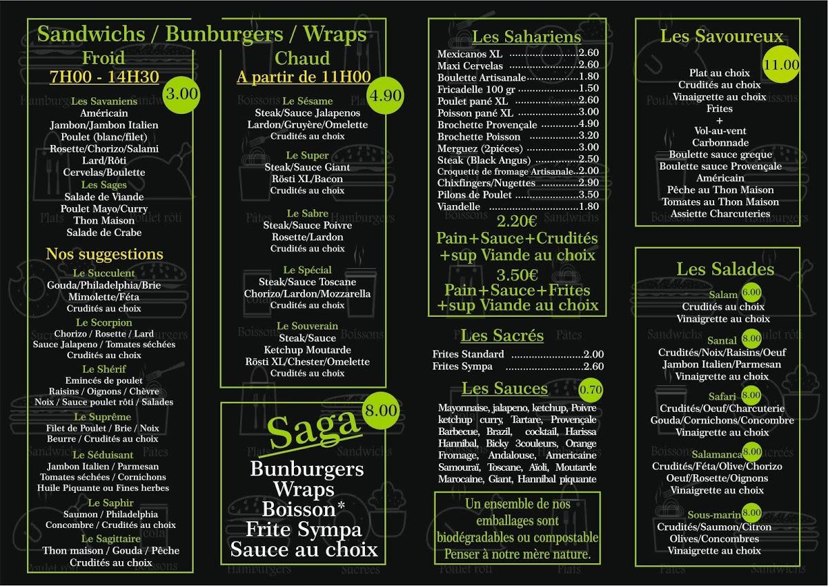 Menu au O'Sesame, Tournai