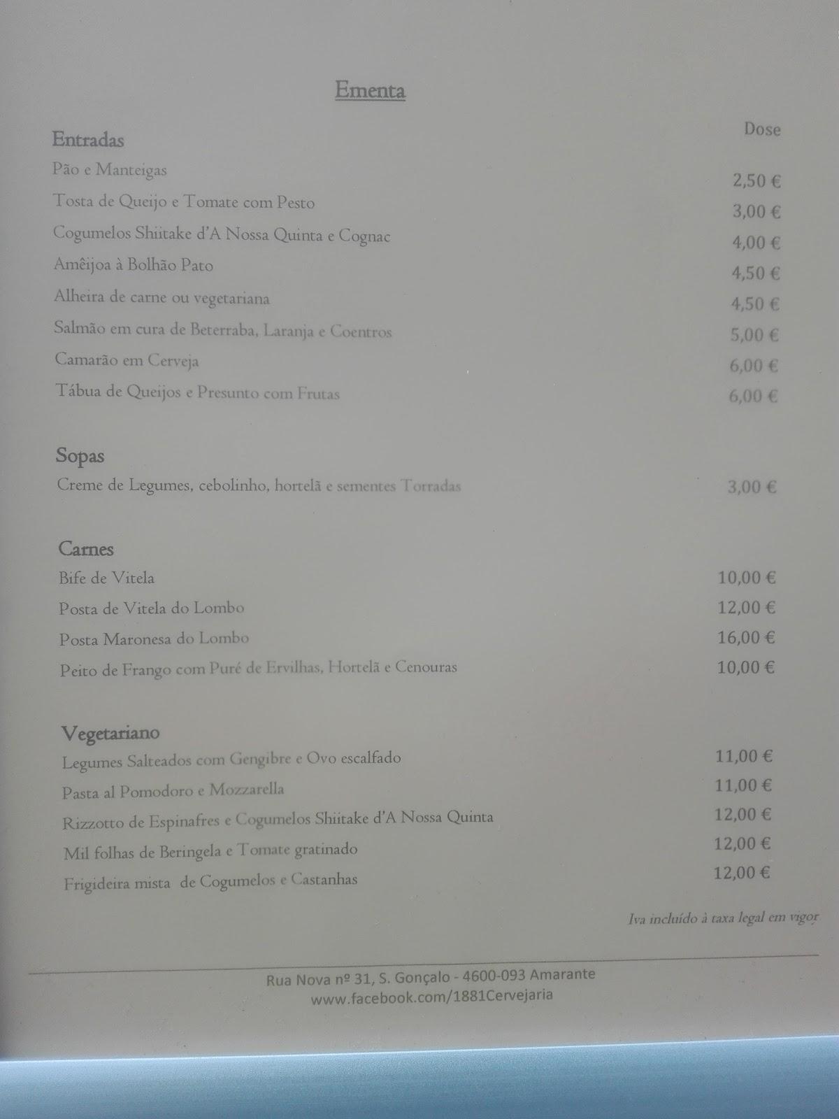 Menu em Restaurante Sushi 1881, Amarante