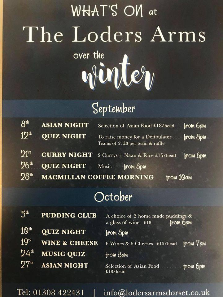 Menu at The Loders Arms pub & bar, Bridport, New Street Lane