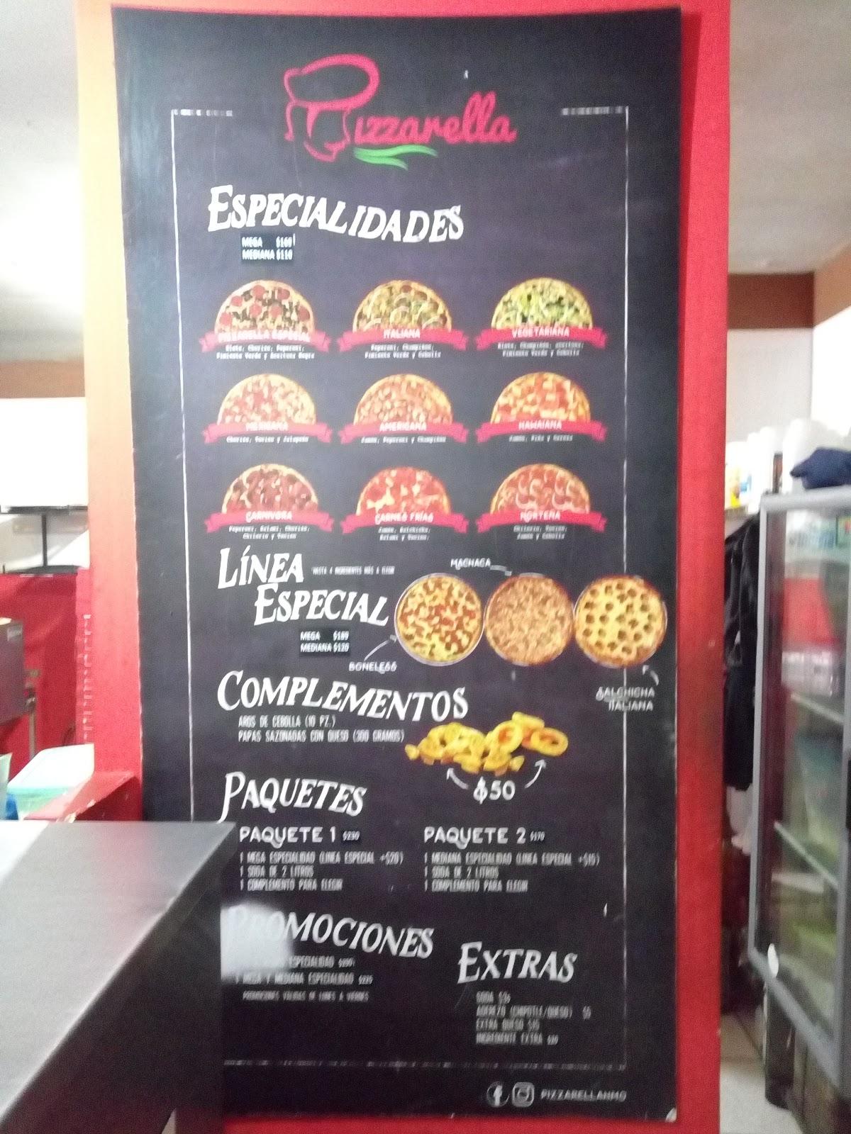 Menu at Pizzarella restaurant, Hermosillo, C. Peñasco Blanco 5B