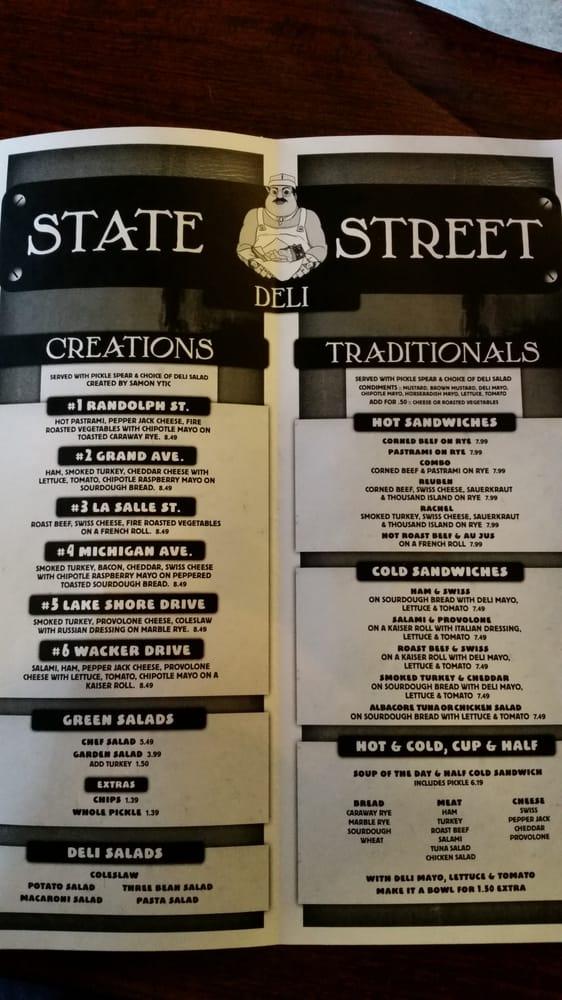 Menu at State Street Deli desserts, Mason City