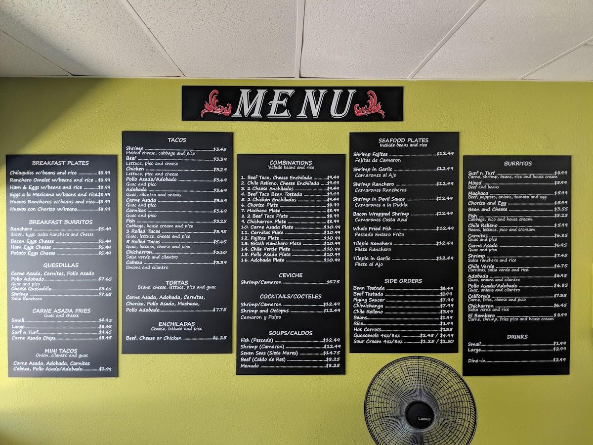 Menu at That Mexican Place restaurant, Escondido, 200 W El Norte Pkwy