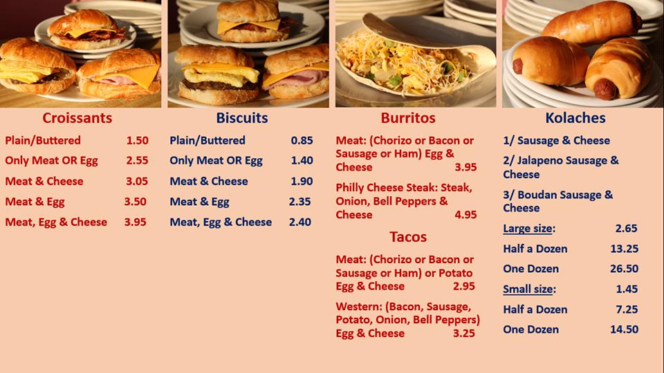 Menu at The Donut Shop Cafe, Brandon