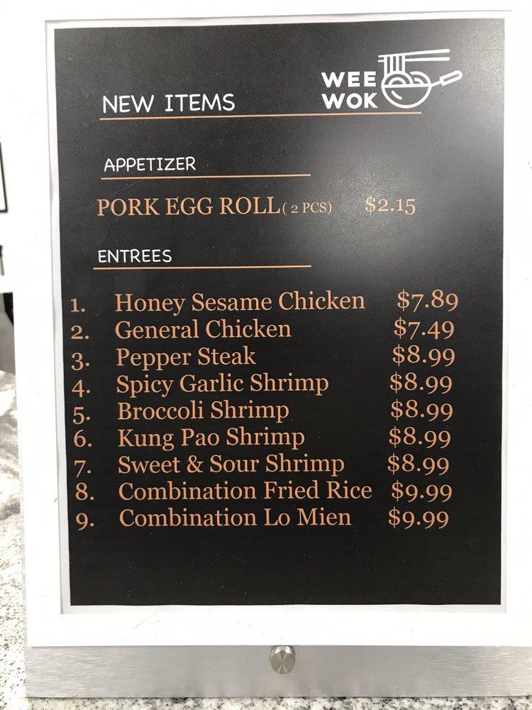 Menu at WEE WOK restaurant, Dayton