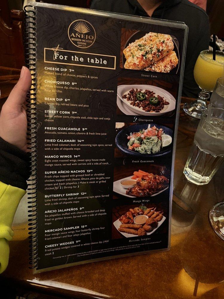 Menu at Anejo Modern Mexican Cuisine restaurant, Olathe