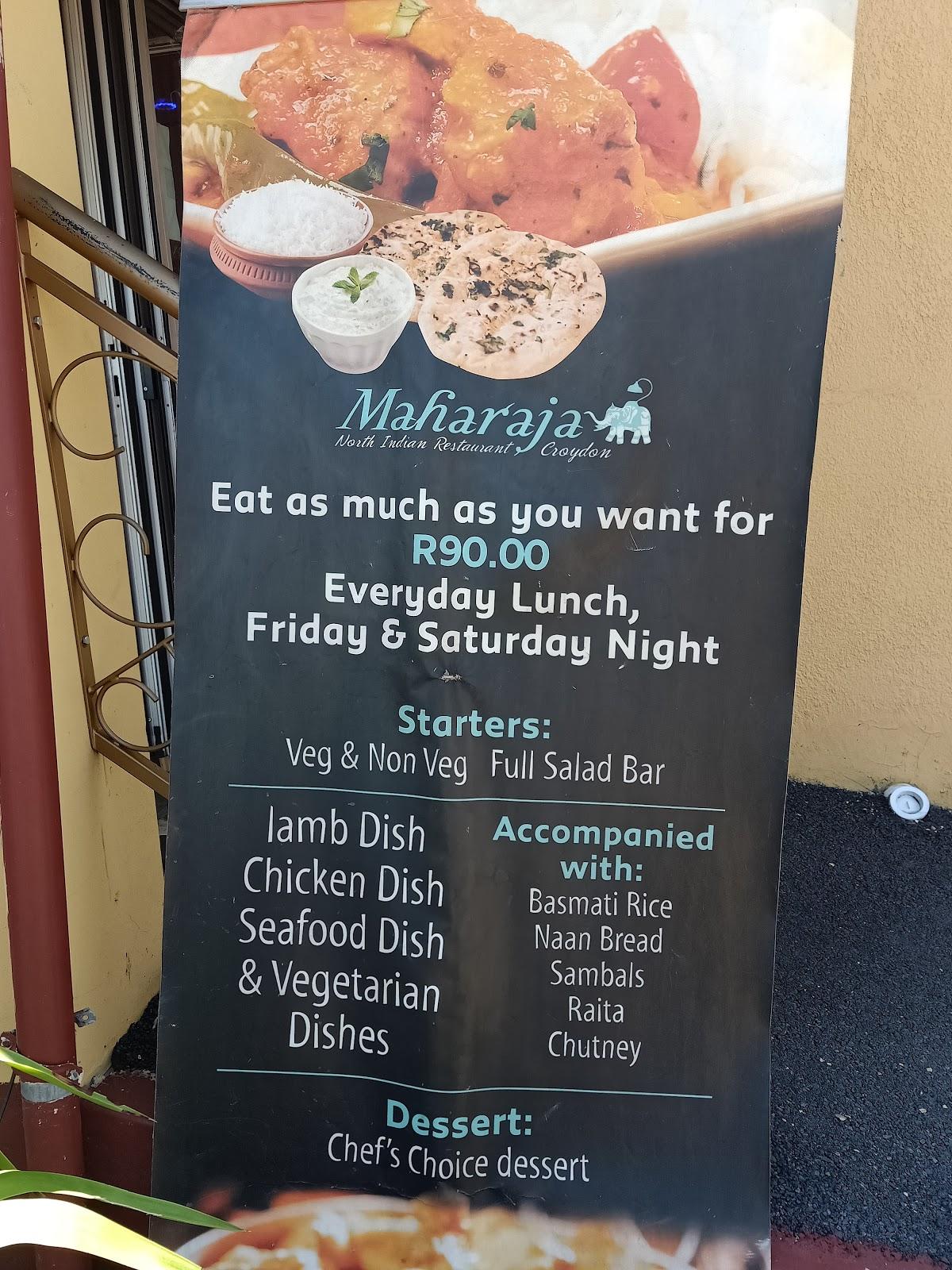 Menu at Maharaja Indian Restaurant, Kempton Park, 18 Reier St