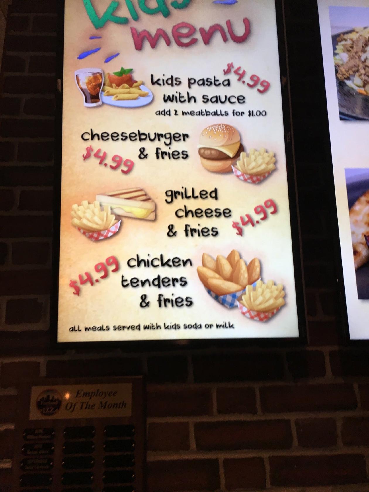Menu at Portland House of Pizza pizzeria, Portland